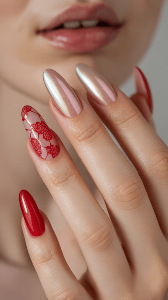 Lace Decorated Nails